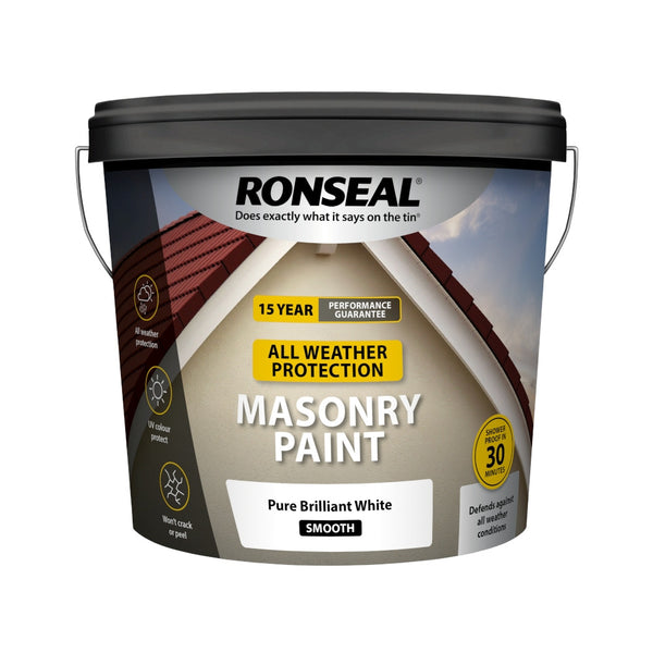 Ronseal All Weather Masonry Paint Pure Brilliant White 10L – Topline Group