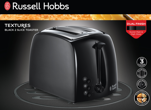 TEXTURES 2 SLICE TOASTER BLACK – Topline Group
