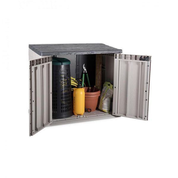 Toomax - Toomax Storer Plus Garden Shed - 842ltr - Light grey with bro ...